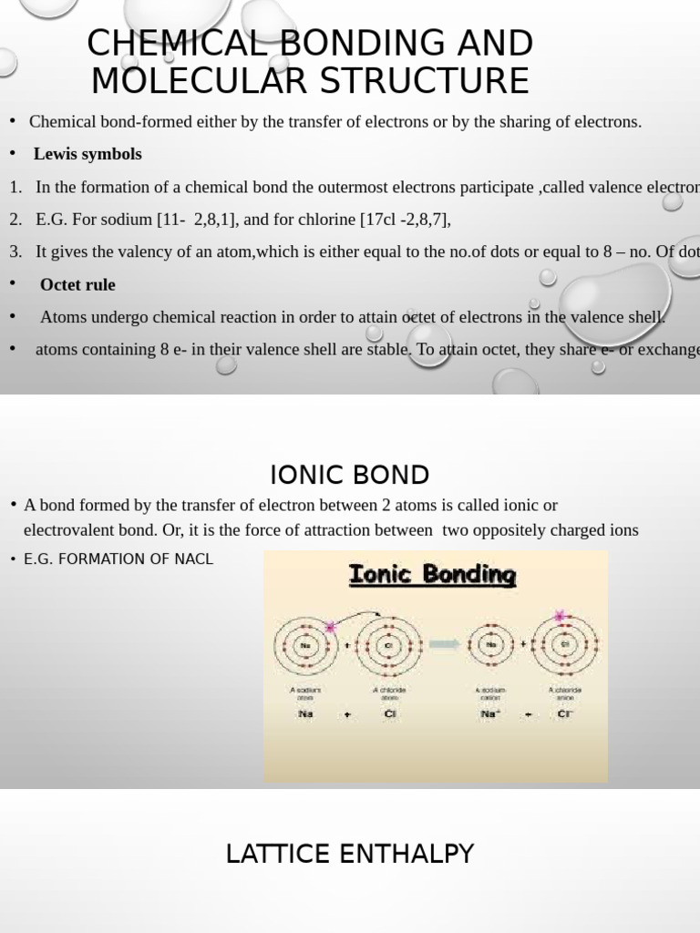 Chemical Bonding and Molecular Structure | PDF | Chemical Bond | Ionic ...