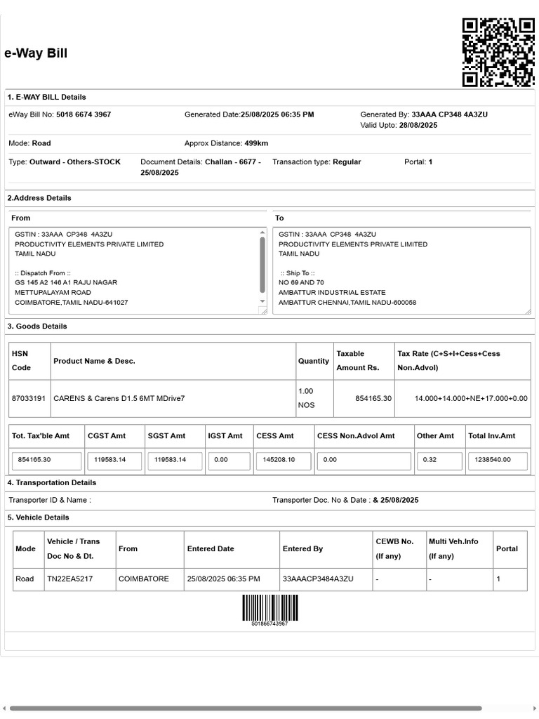 E-Way Bill System 25.08.25 | PDF | Payments | Public Administration