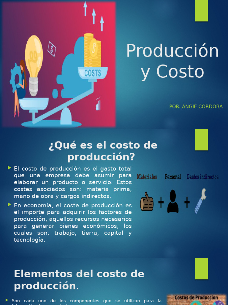 Costos De Producción Tipos Y Cálculos Pdf Costo Business