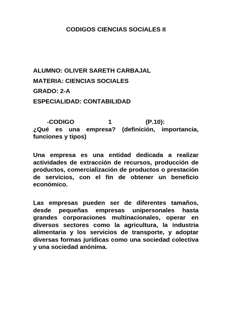 Codigos Ciencias Sociales Ii | PDF | Agricultura | México