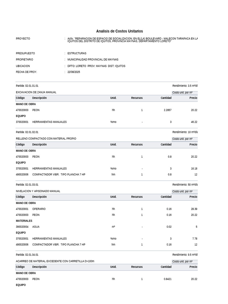 Apu Estructuras | PDF | Mortero (Albañilería) | Material compuesto