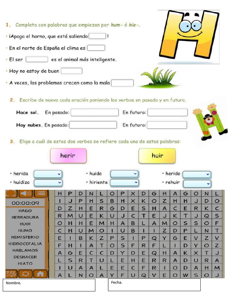 2 Actividad Con e Letra H | PDF