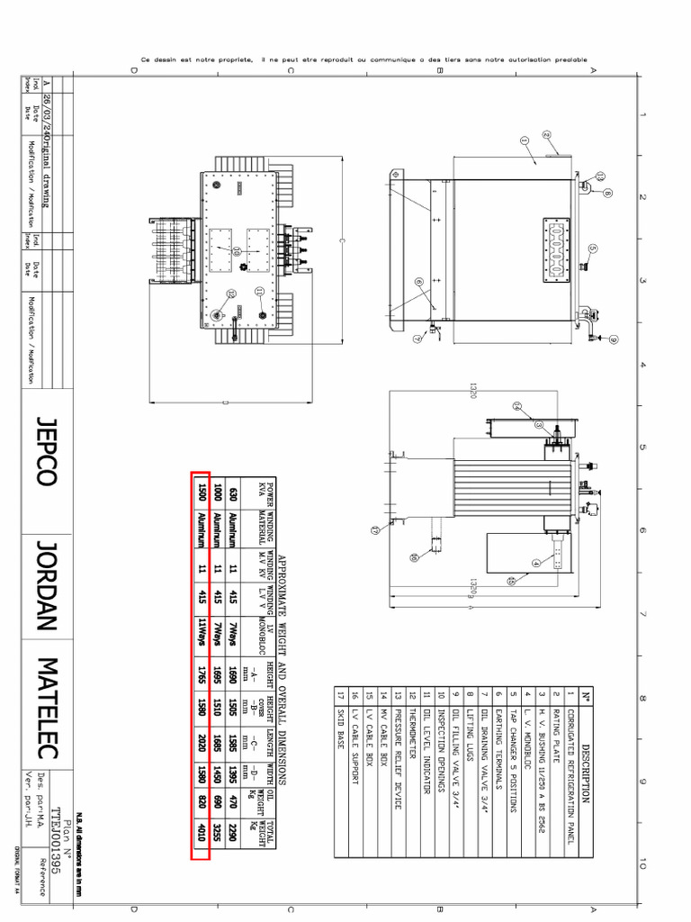 1500KVA TR Drawing | PDF
