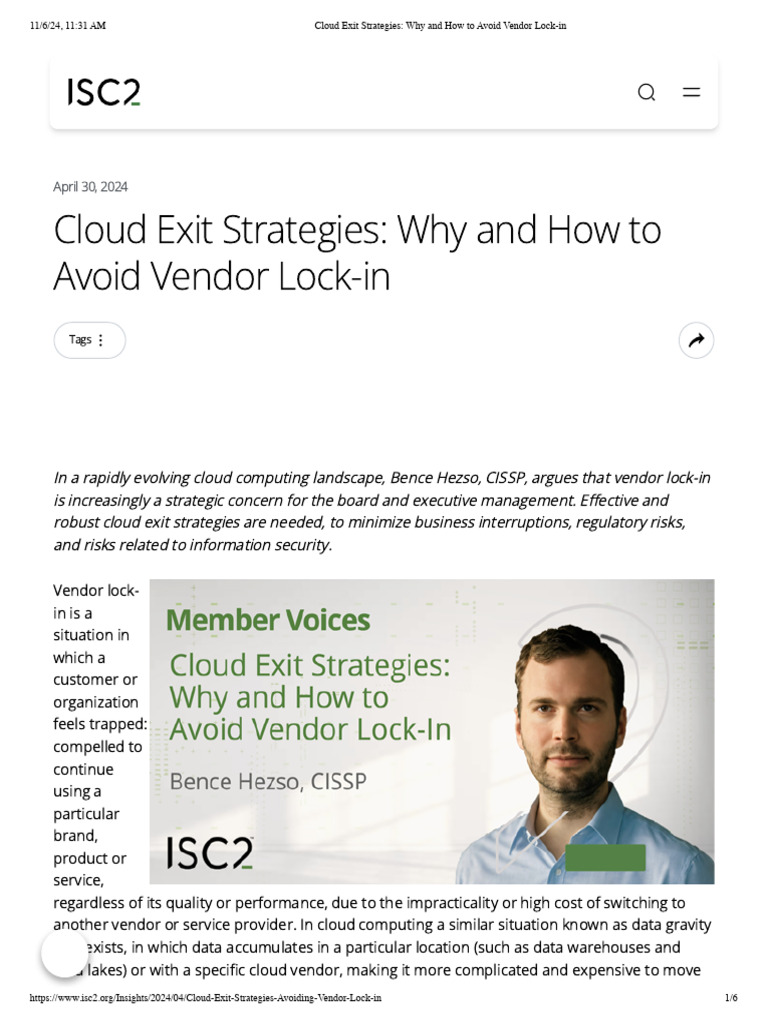 Cloud Exit Strategies - Why and How To Avoid Vendor Lock-In | PDF ...