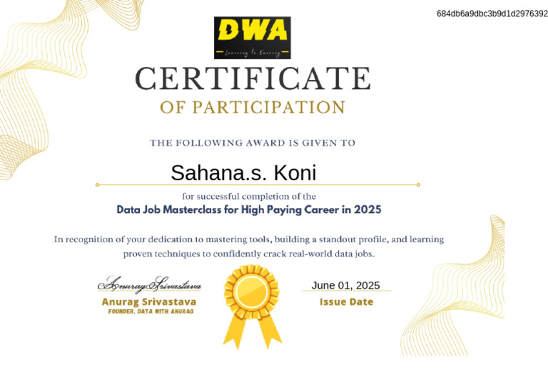AWD Certificate | PDF