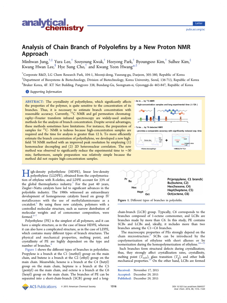 New NMR Method for Analyzing Polyolefins | PDF | Polyethylene | Nuclear ...