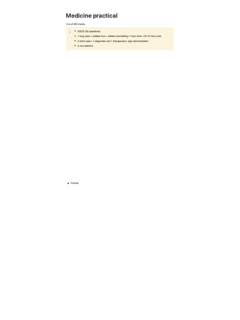 Medicine Practical Exam Guide | PDF
