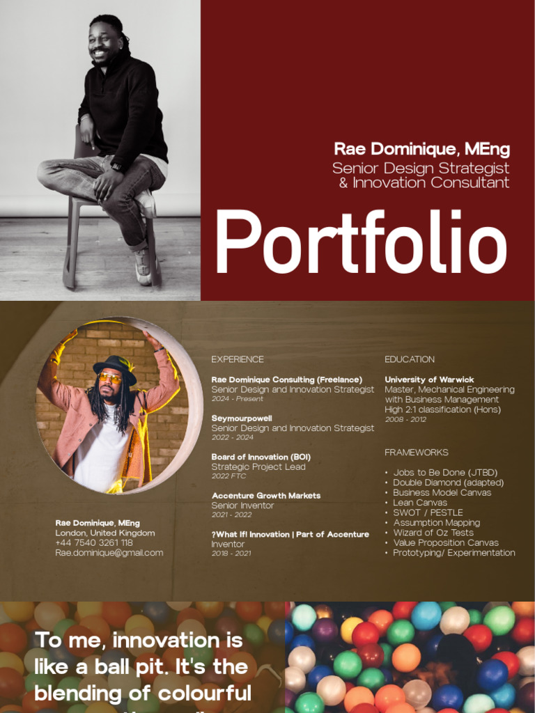 Innovation Strategy Portfolio of Rae Dominique | PDF | Brand | Innovation