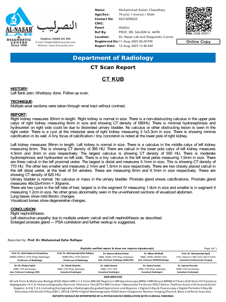 CT Renal Protocol (Kub) - 2508-05011 | PDF | Medical Imaging | Medical ...