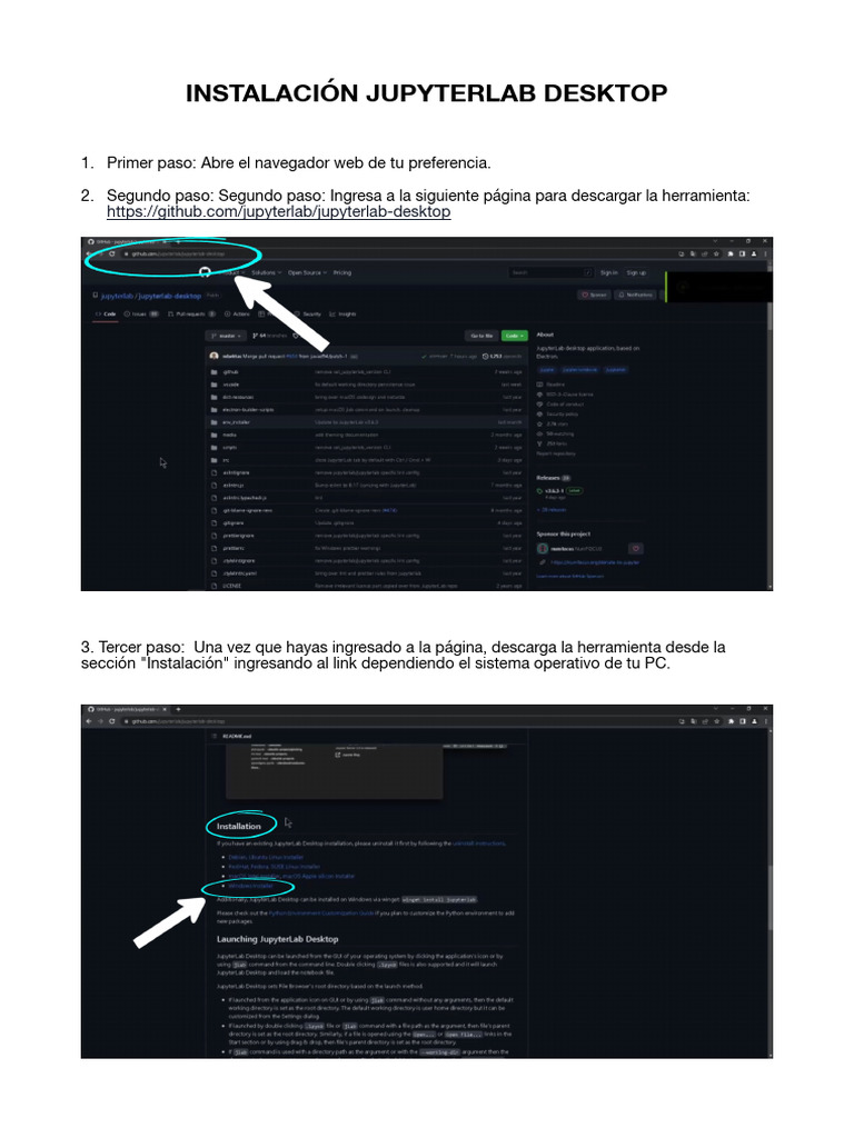 Tutorial Instalación Jupyterlab Desktop | PDF