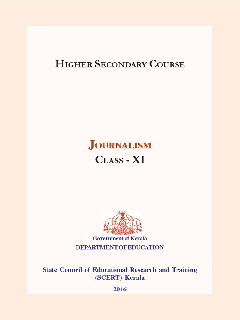 Journalism Textbook for Higher Secondary | PDF | Communication ...