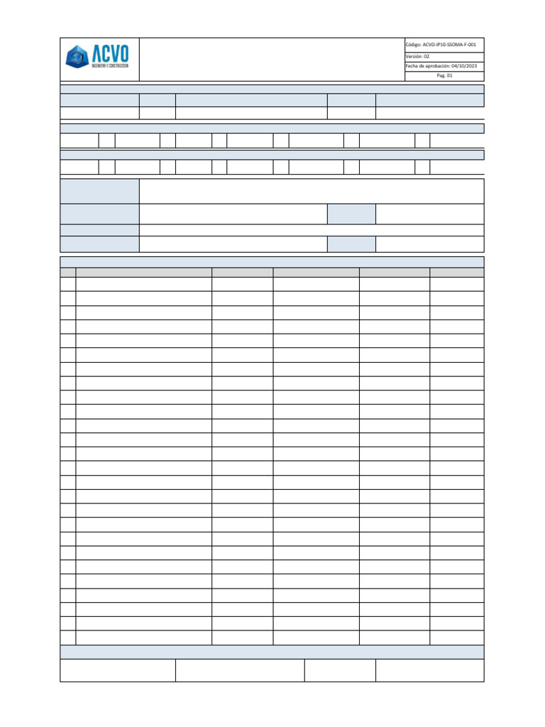 Acvo-ip10-Ssoma-f-001 Registro de Asistencia Inducciones y ...