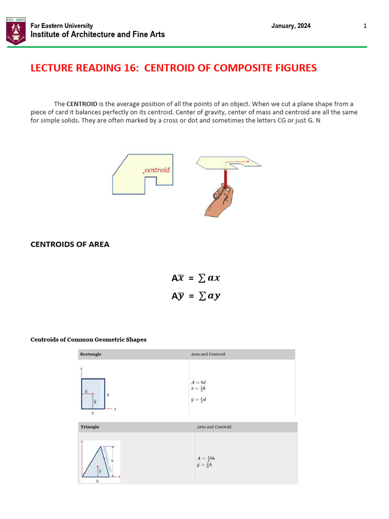 Centroid Analysis of Composite Shapes | PDF
