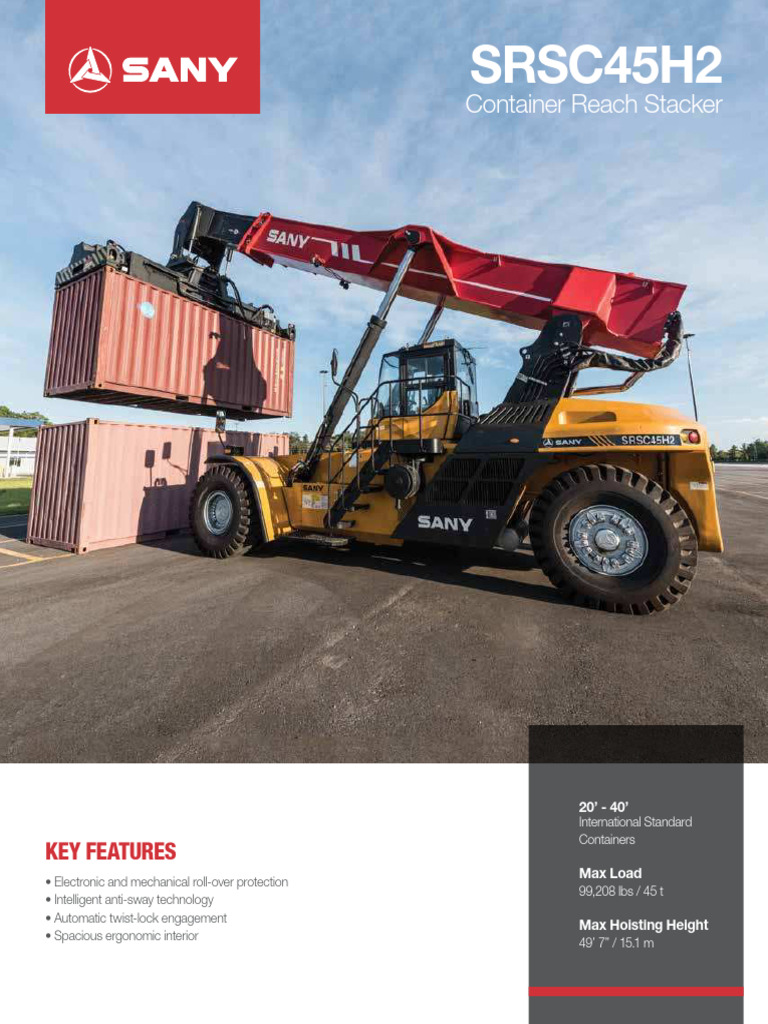 Sany Reach Stackers Spec Dbd2ff | PDF | Motor Vehicle | Land Vehicles