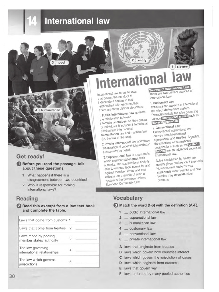 Lesson 11 - International Law - Vocabulary and Exercises | PDF