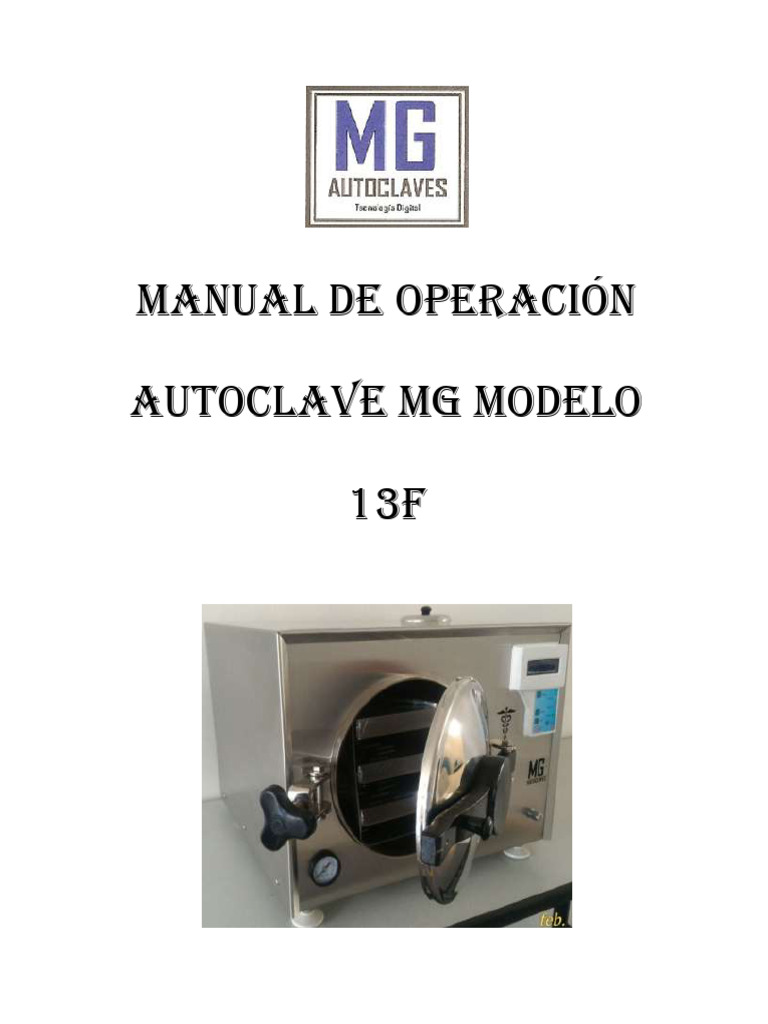 MANUAL DE OPERACIÓN 13F | PDF | Esterilización (Microbiología) | Vapor
