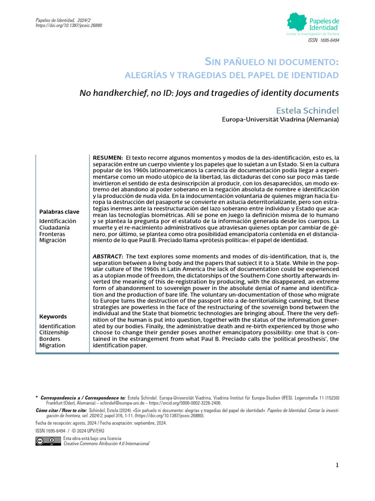 No Handkerchief, No ID: Joys and Tragedies of Identity Documents | PDF ...