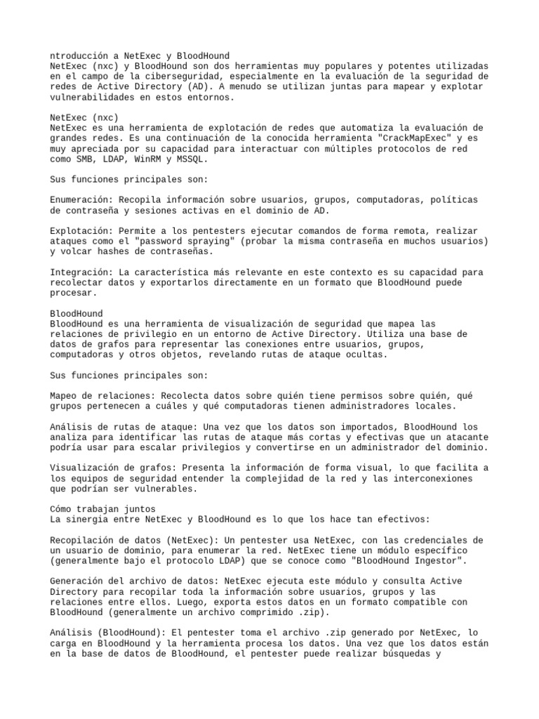 Introducción A NetExec | PDF | Directorio Activo | Contraseña