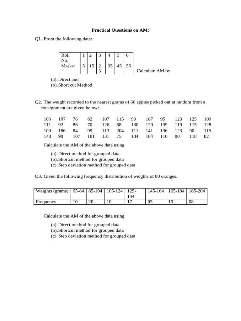 Practical Questions AM | PDF