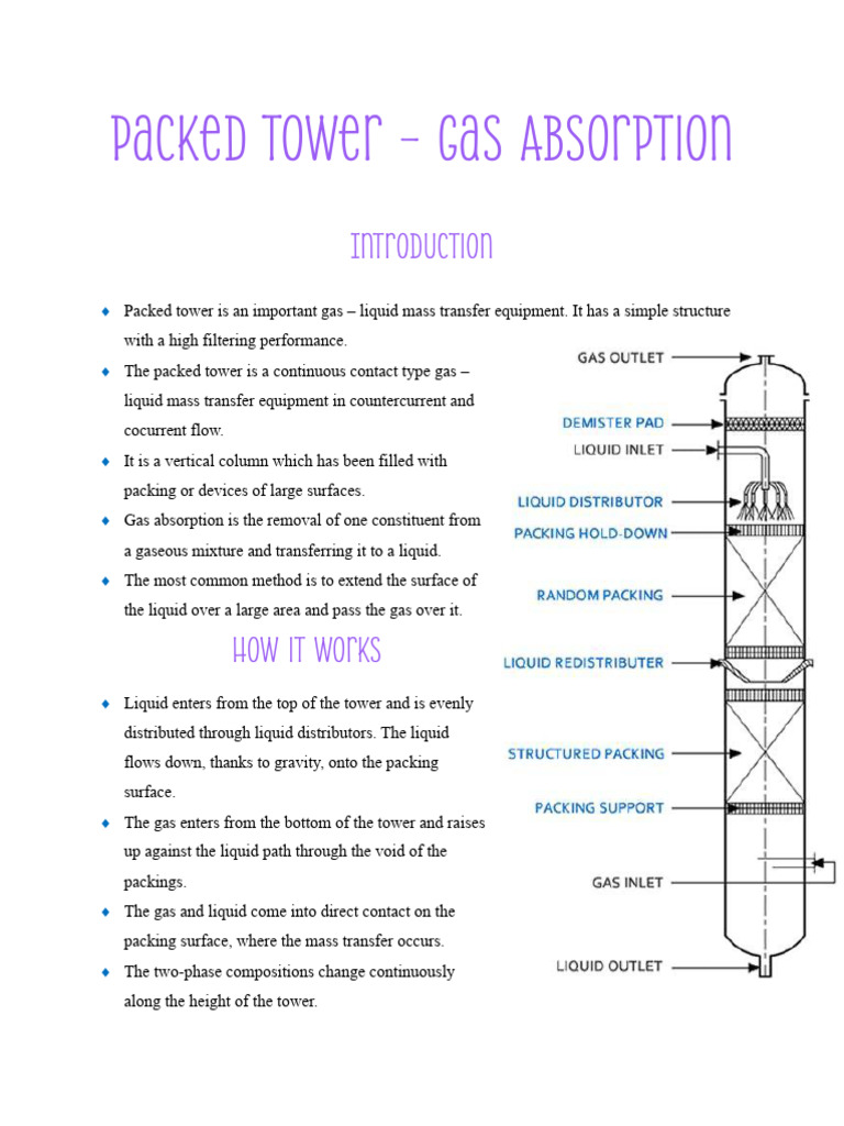 Packed Tower - Gas Absorption | PDF | Gases | Liquids