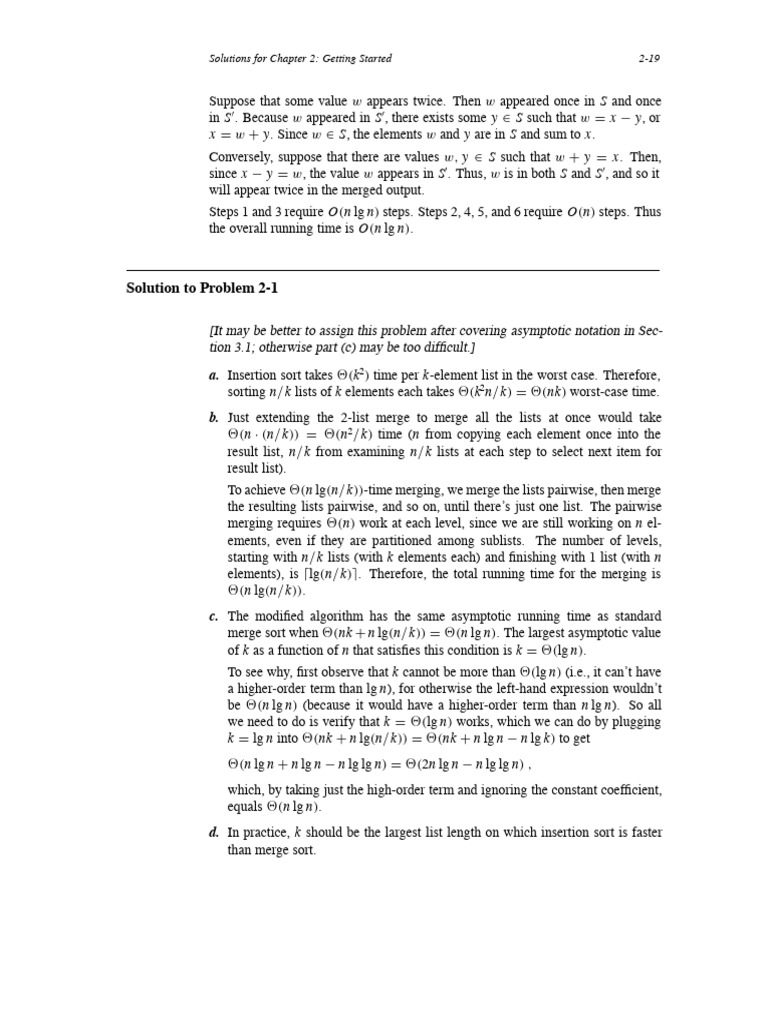 Cormen Lin Lee-Introduction To Algorithms (Solutions) - En-29 | PDF ...