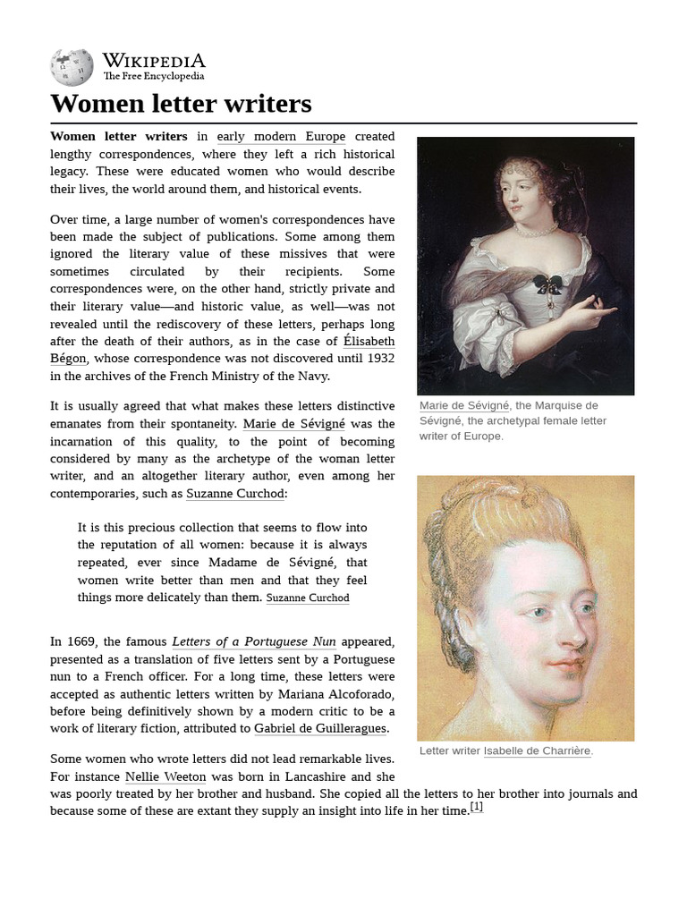 Women Letter Writers | PDF