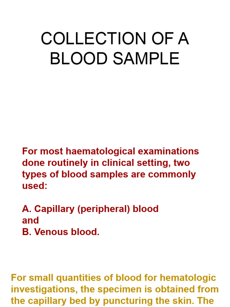 Blood Sample Collection Procedures | PDF | Blood | Vein
