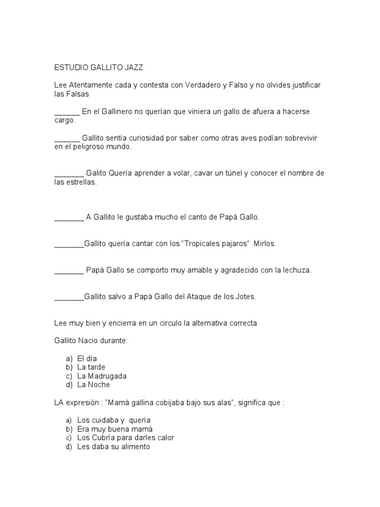 Estudio Gallito Jazz | PDF