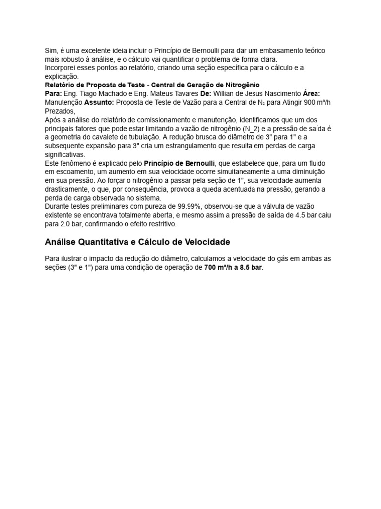 Tem Como Citar o Princípio de Bernoulli No Relatór... | PDF | Pressão | Descarga (hidrologia)