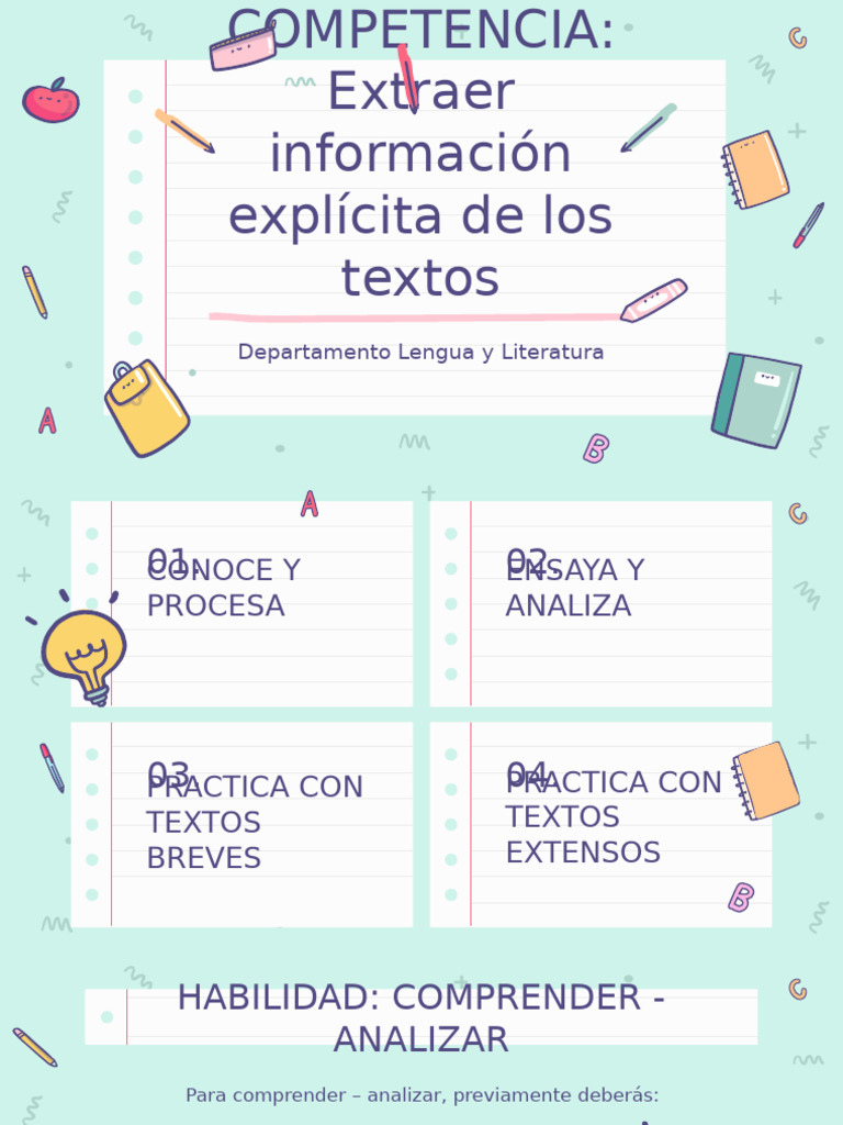 TALLER N°1. Extraer Información Explícita de Los Textos | PDF