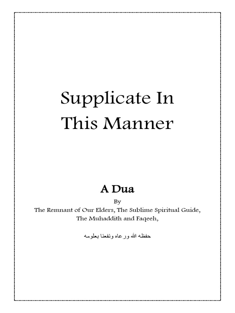 (Please) Supplicate in This Manner | PDF | Abrahamic Religions ...