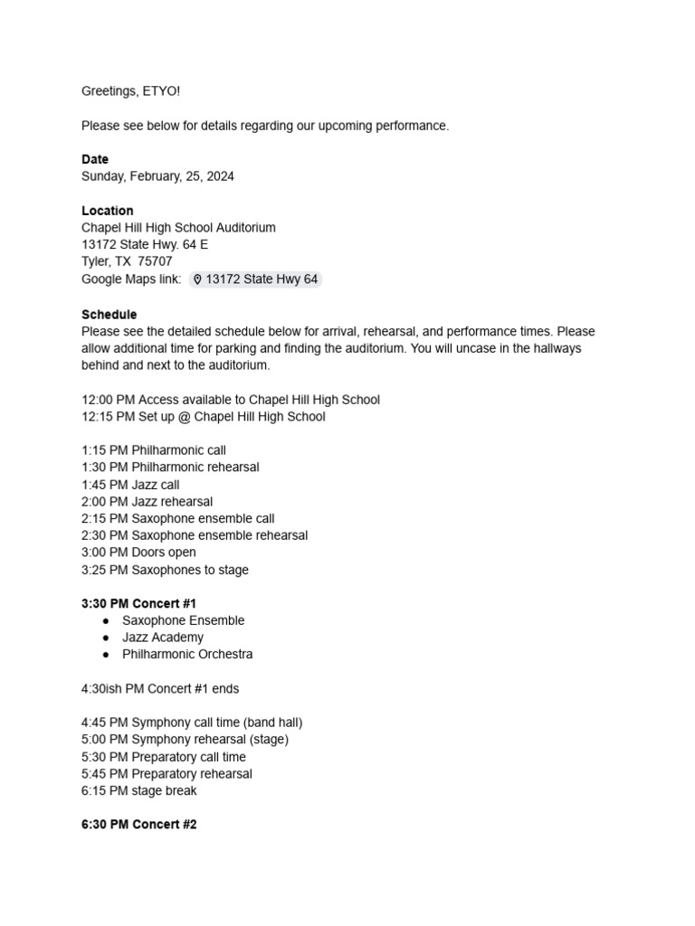ETYO 3.25.24 Concert - Musicians Info | PDF