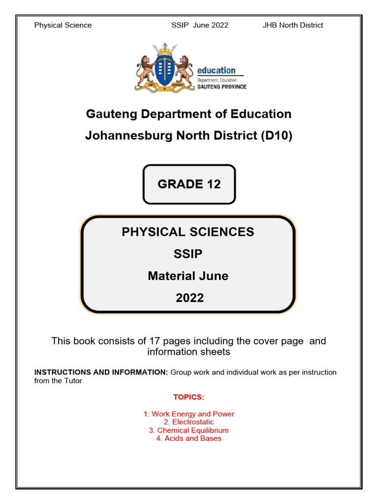 Grade 12 Physical Science June 2022 Exam | PDF | Chemical Equilibrium ...