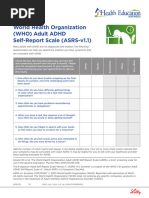 Adult ADHD Assessment Form | PDF | Attention Deficit Hyperactivity ...