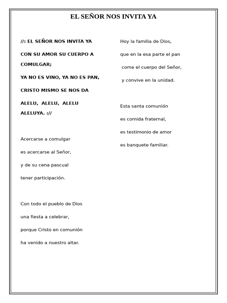 El Señor Nos Invita Ya | PDF
