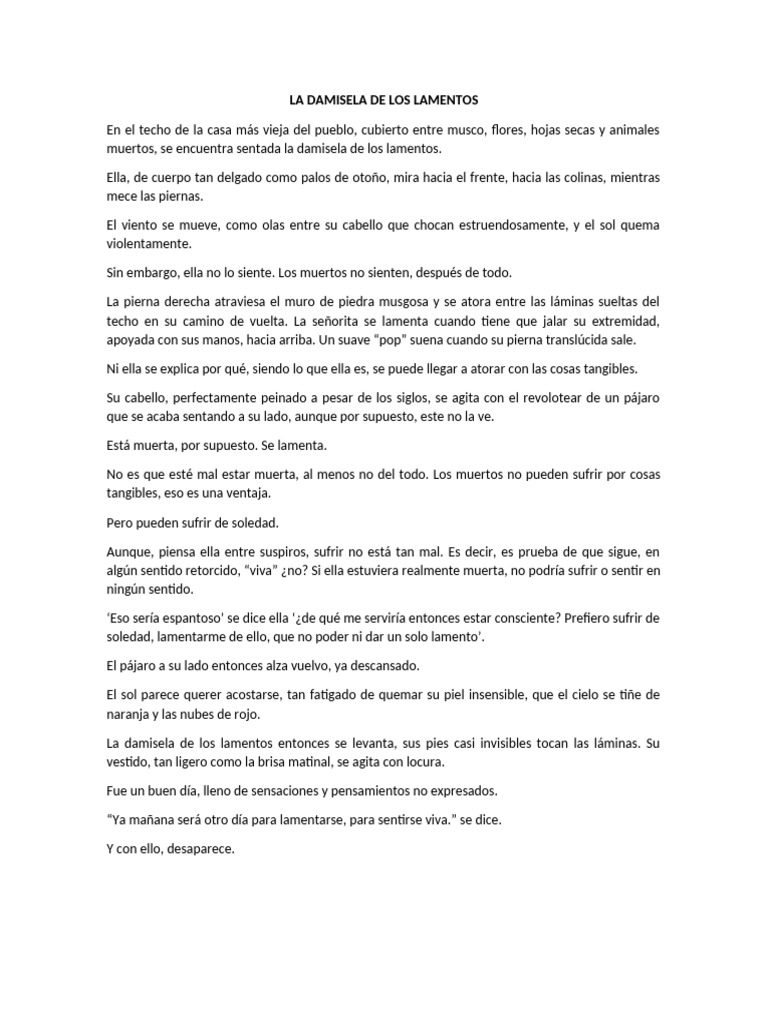 La Damisela de Los Lamentos | PDF