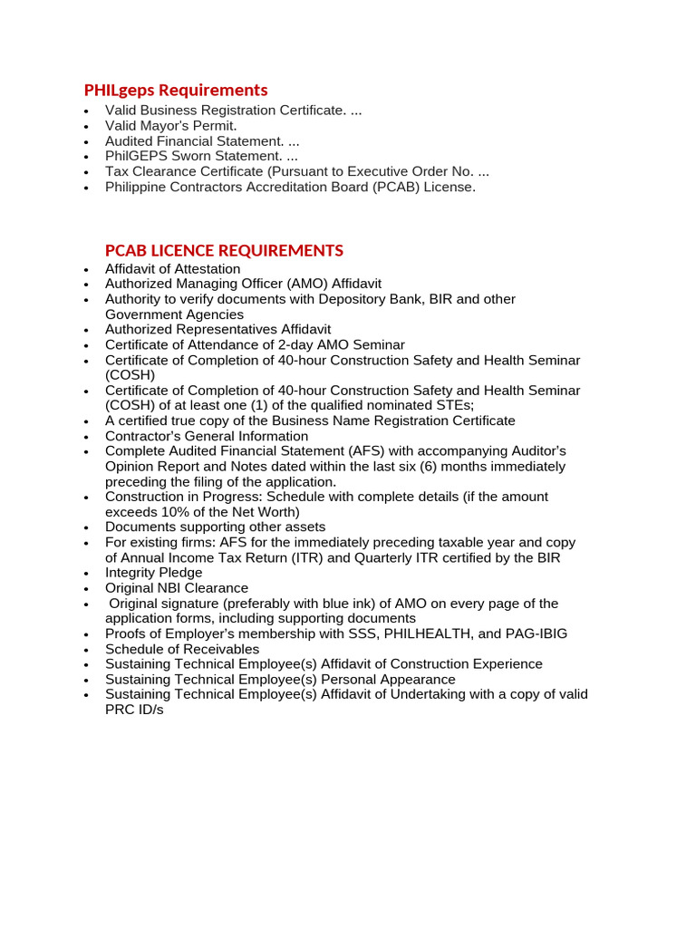 Philgeps Requirements | PDF