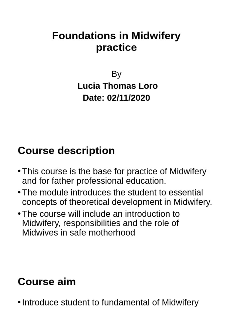 Foundations of Midwifery Practice | PDF | Midwife | Midwifery