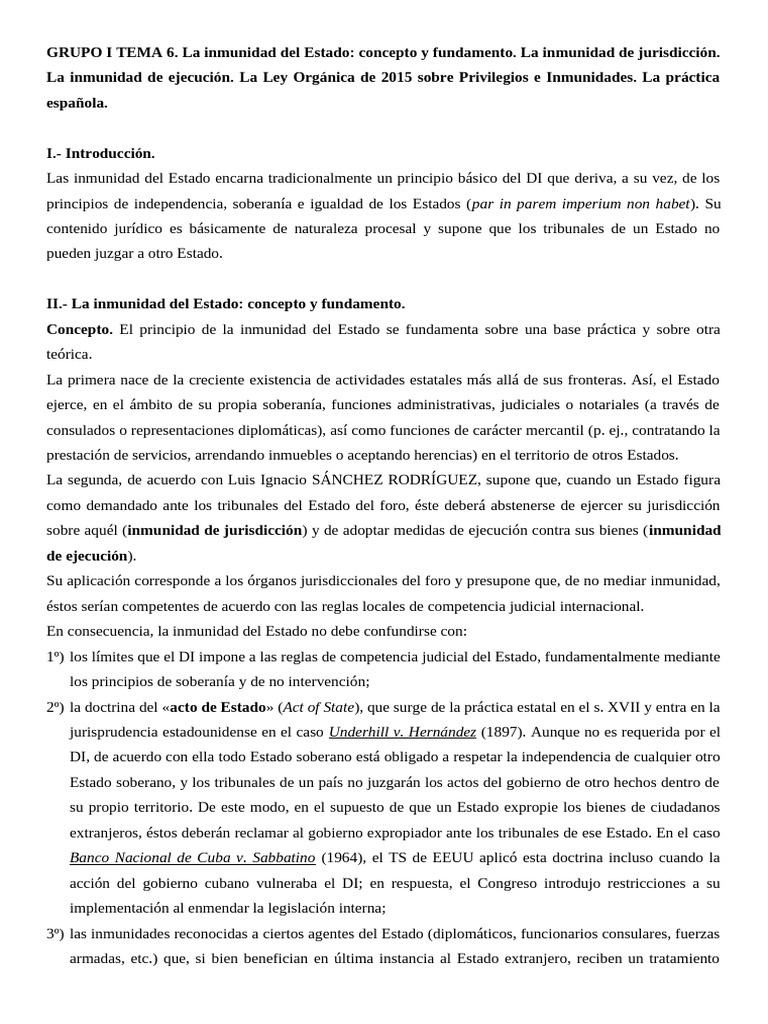 Inmunidad del Estado: Conceptos Clave | PDF | Estado (política ...