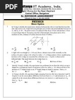 JEE Wave Optics Practice Questions | PDF | Wavelength | Diffraction