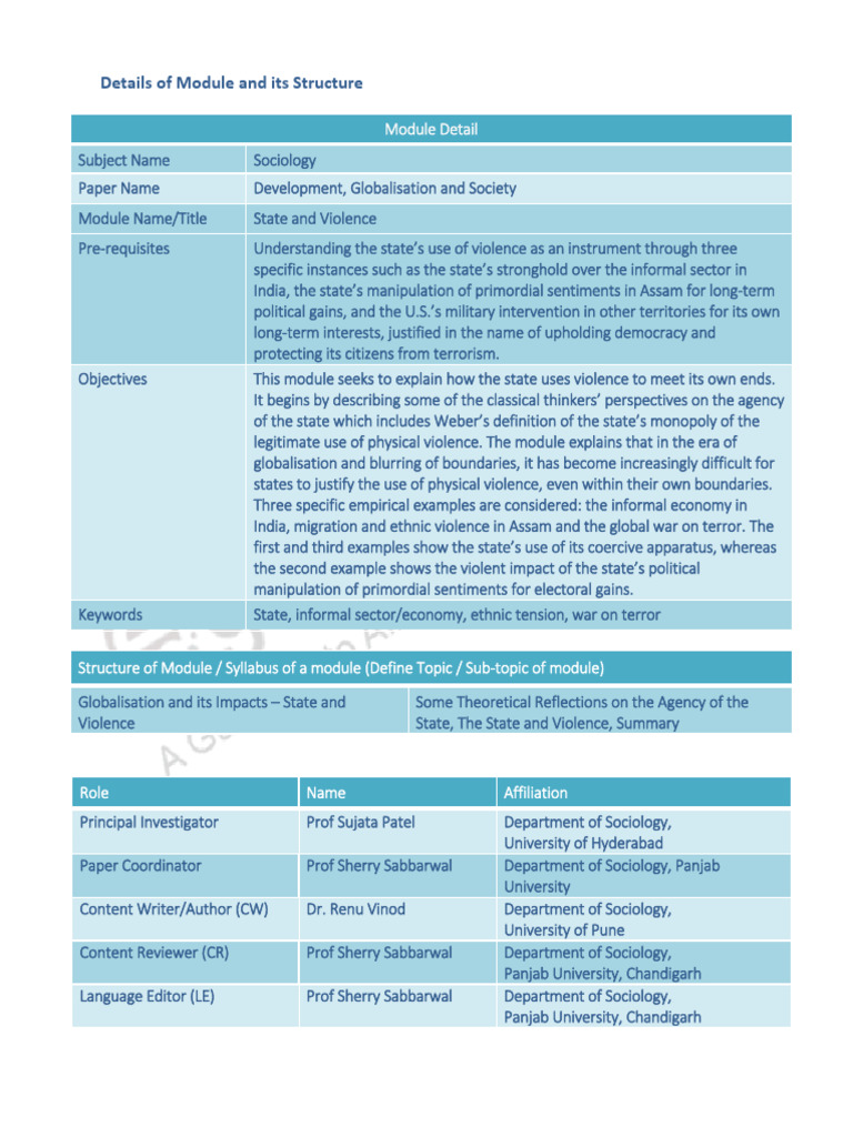 State Violence in Globalisation Context | PDF | State (Polity ...