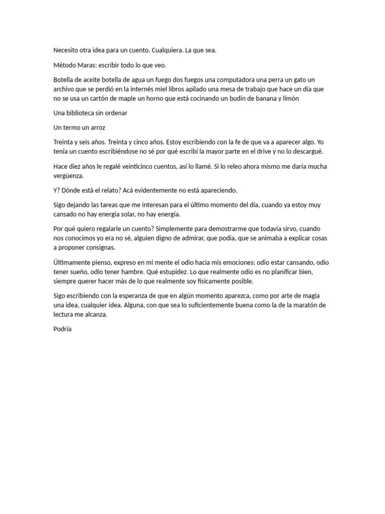 Necesito Otra Idea para Un Cuento | PDF