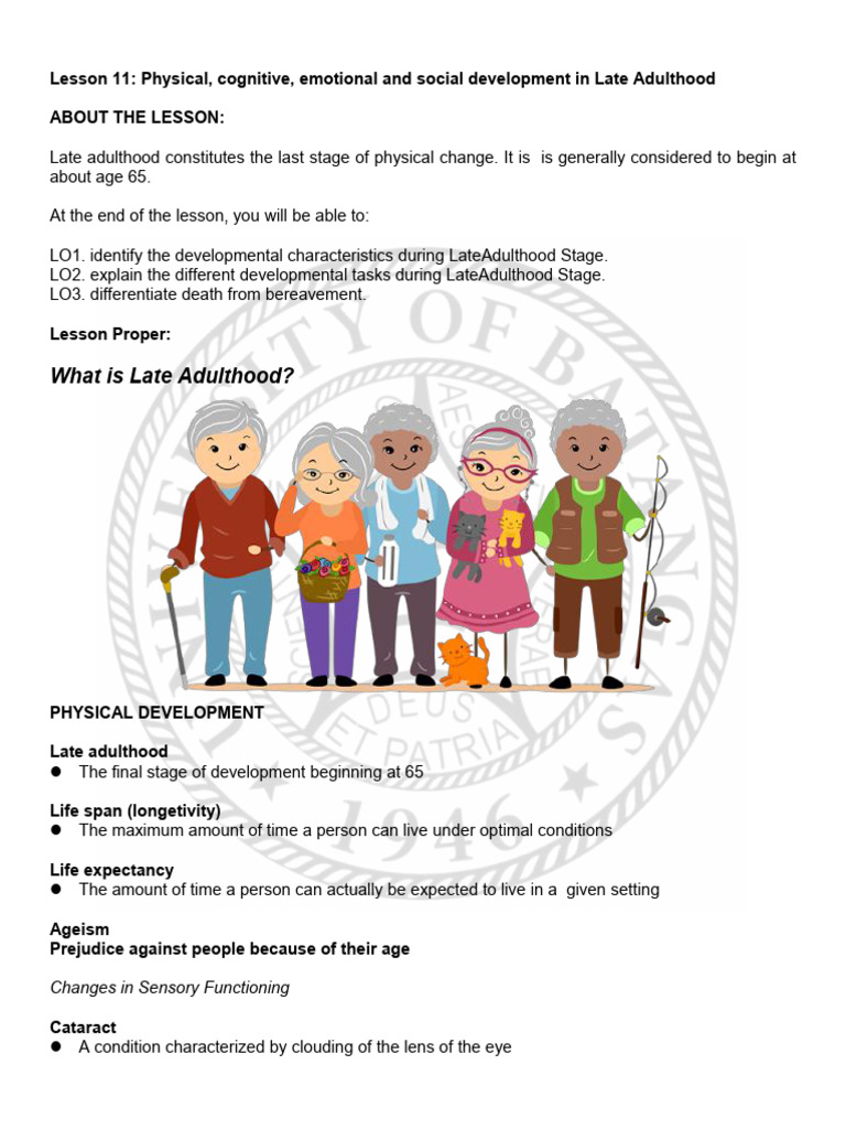 Late Adulthood Development Overview | PDF | Ageing | Memory