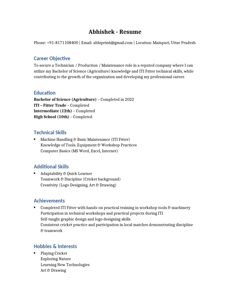 Abhishek Resume Professional | PDF