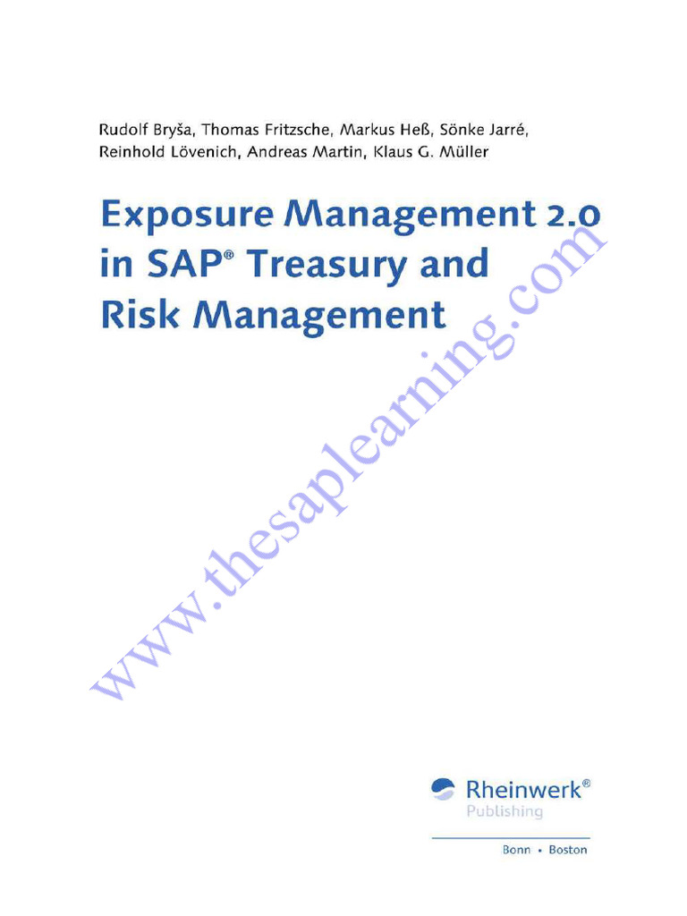 Exposure Management 2.0 in SAP Treasury and Risk Management Sample | PDF