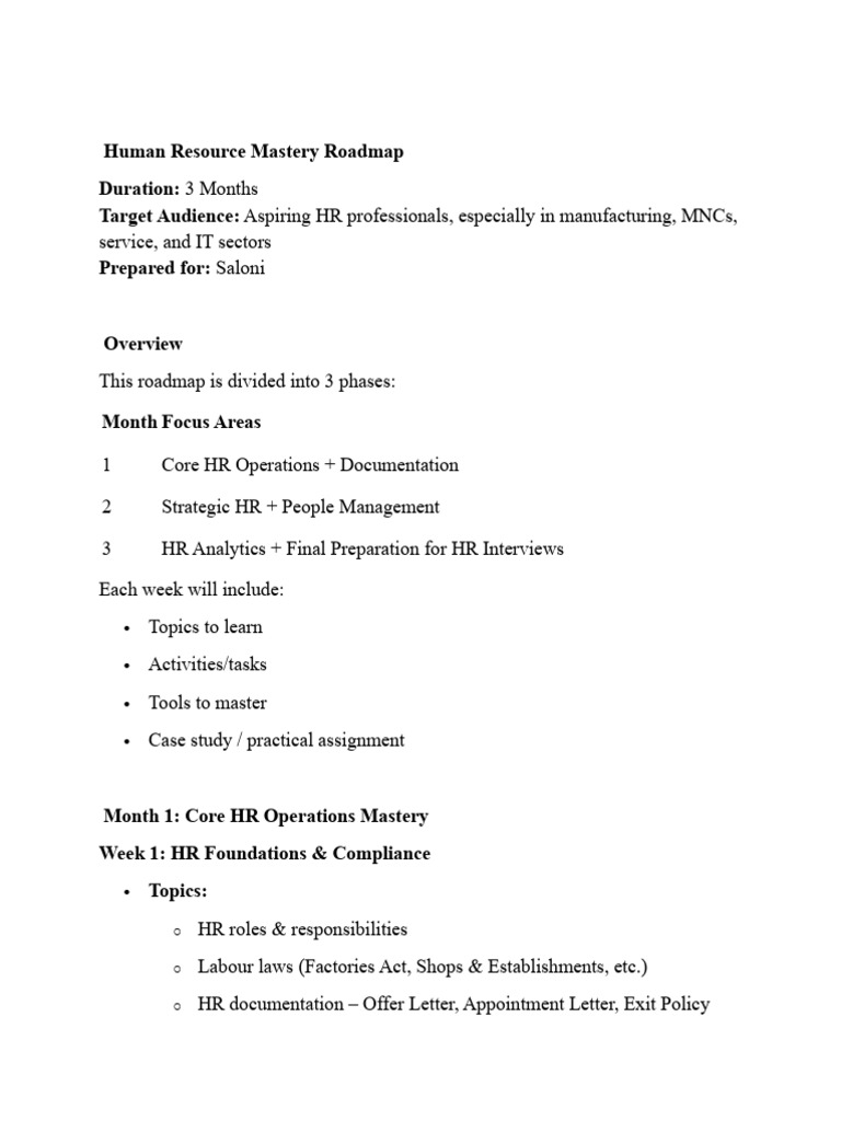 Human Resource Mastery Roadmap | PDF | Analytics | Information Science