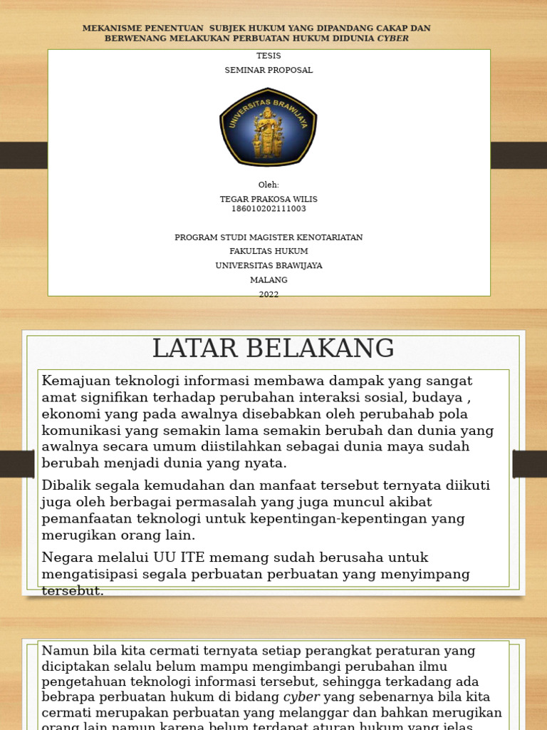 Subjek Hukum di Dunia Cyber Indonesia | PDF
