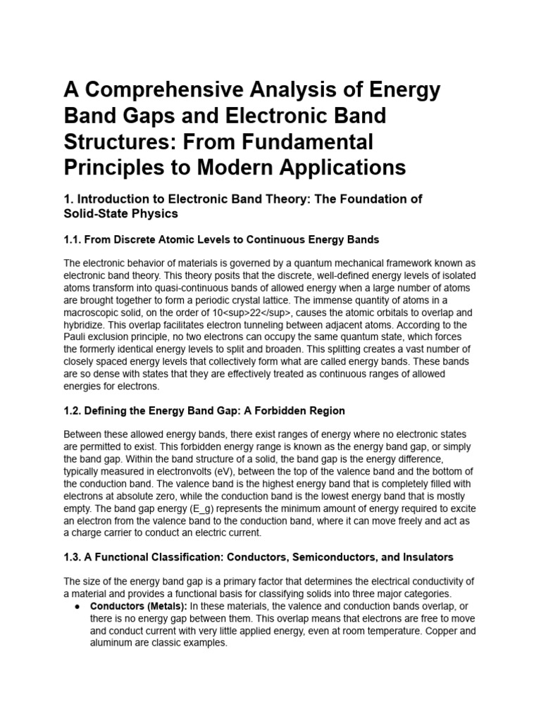 Energy Band Gap Concepts | PDF | Band Gap | Semiconductors
