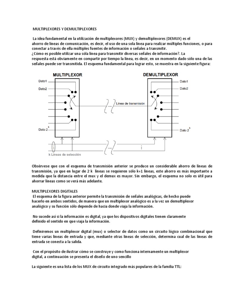Multiplexores y Demultiplexores | PDF | Tecnología digital | Ingeniería ...