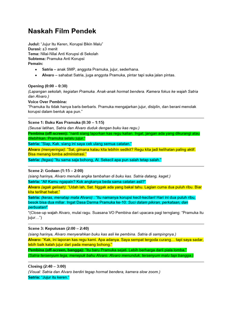 Naskah Film Pendek | PDF